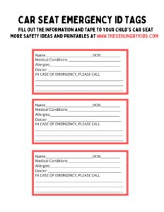 Printable Car Seat Identification Tag – Free Printable – These Hungry Kids