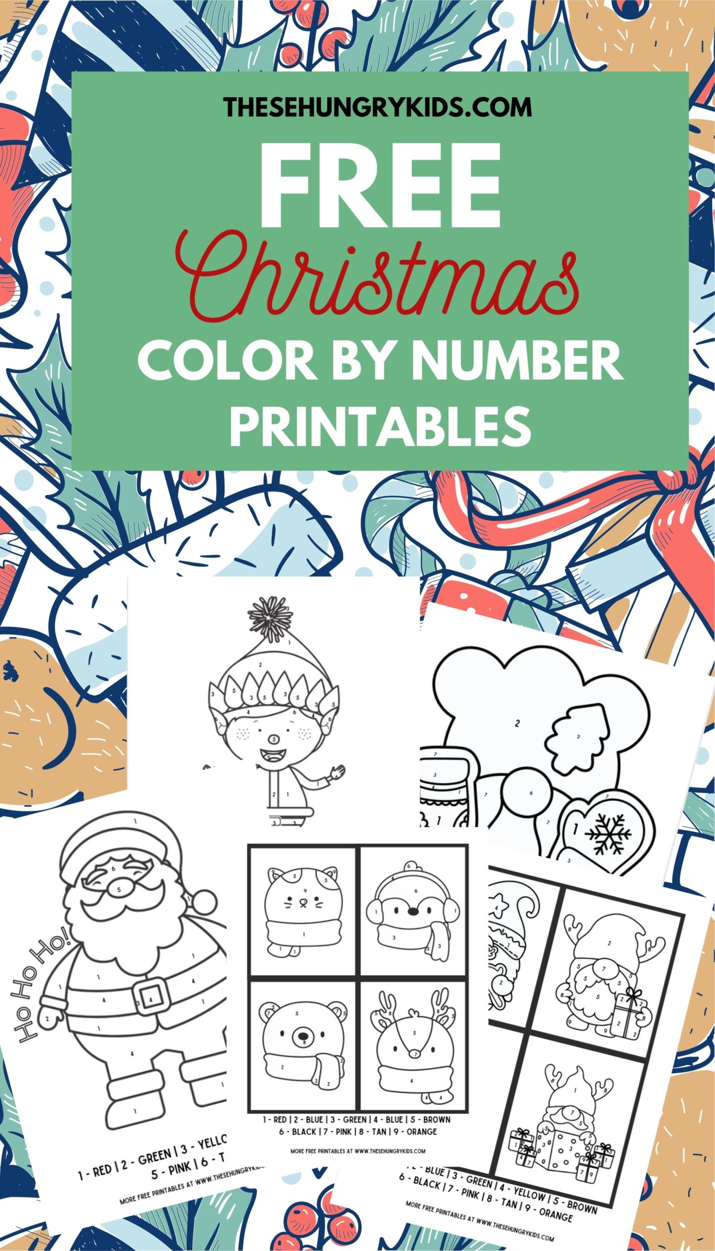 Christmas Color By Number Printables {FREE DOWNLOAD} – These Hungry Kids