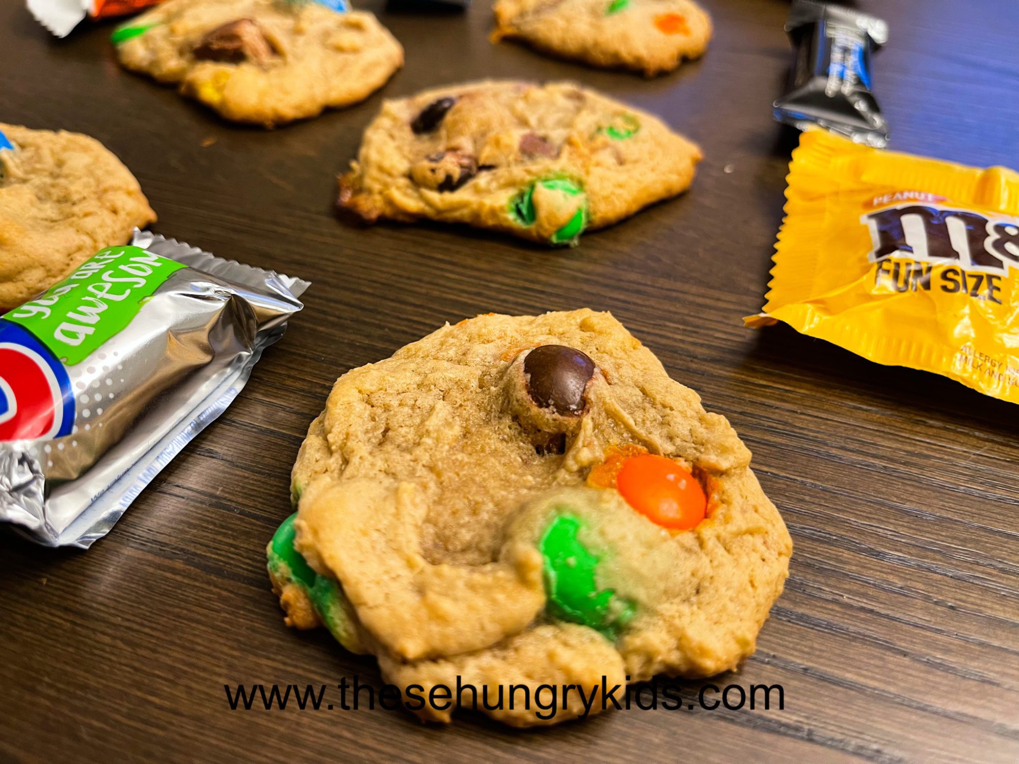 Leftover Halloween Candy Cookies – These Hungry Kids
